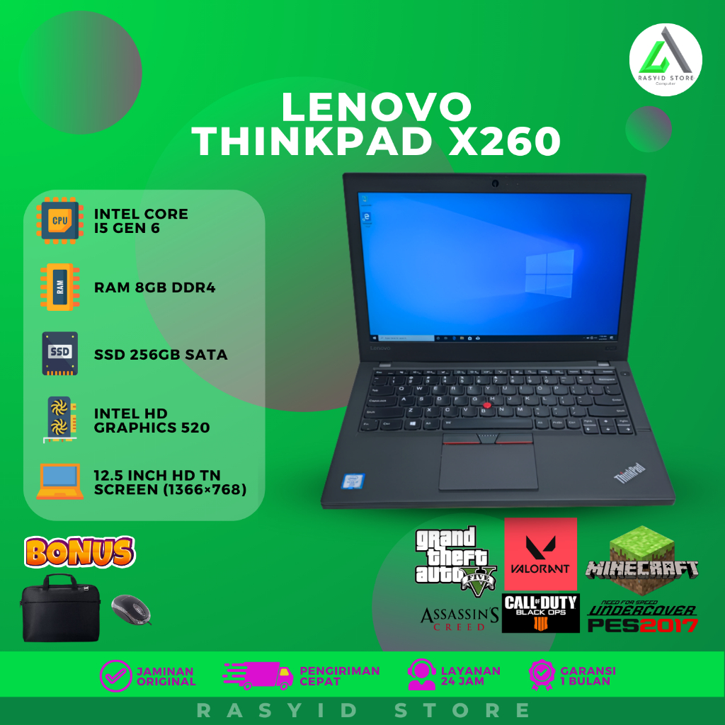 Jual Promo!!! Laptop Lenovo Thinkpad X260 Ci5 Gen 6 Ram 8gb SSD 256GB Mulus Berkualitas | Shopee ...