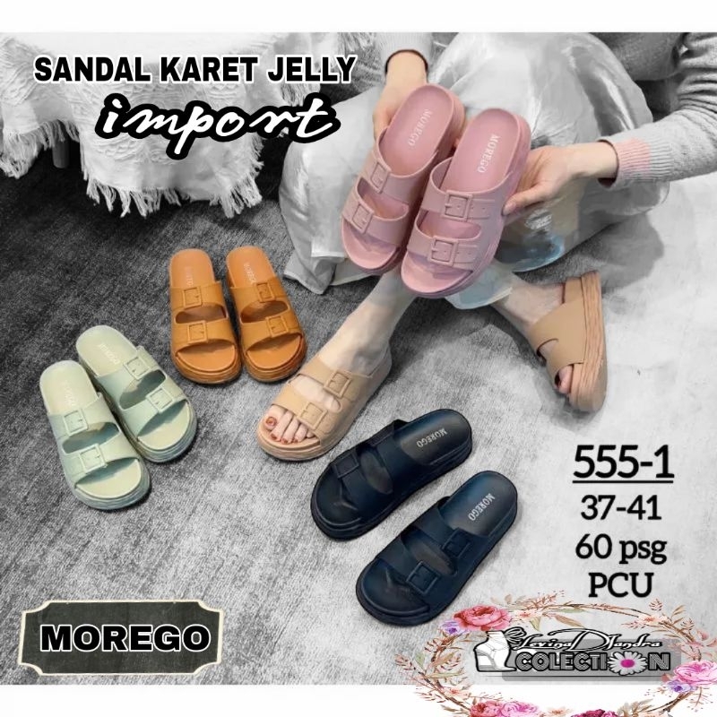 Jual SANDAL SELOP KARET WANITA JELLY IMPORT TEBAL MOREGO(36-41 ...