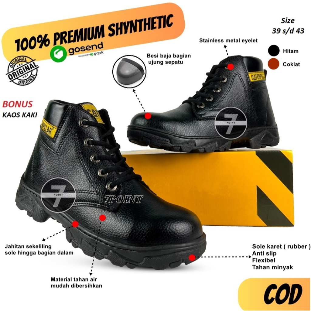Jual Sepatu Safety Boots Proyek Ujung Besi Septy Shoes Septi Kerja ...