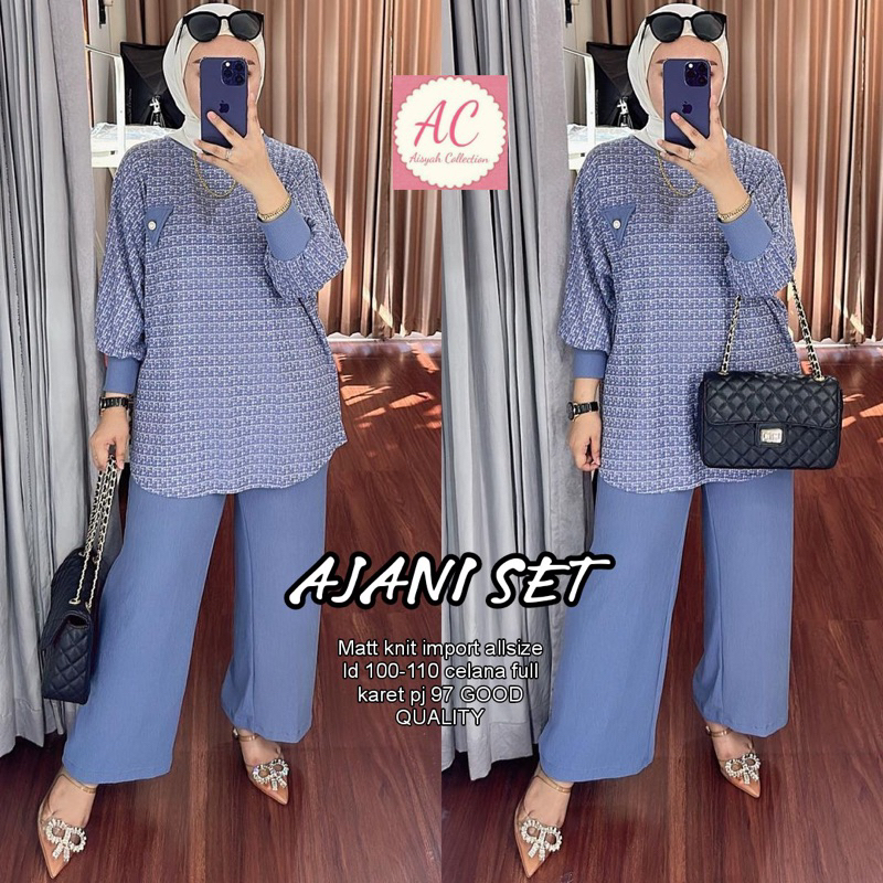 Jual ANJANI SET PREMIUM KNIT IMPORT / STELAN BATWING KNIT IMPORT / SET ...