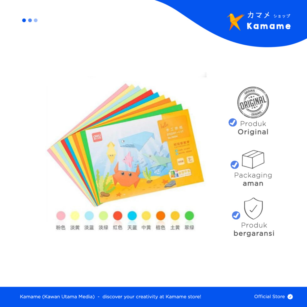 Jual Deli Origami - Paper Craft Kertas Lipat Ukuran A4 100 Lembar 74824 ...