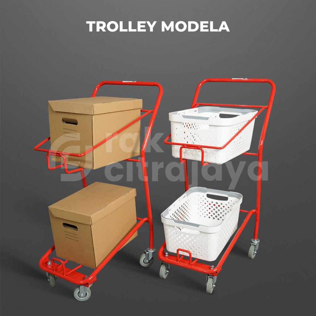 Jual TROLLEY TROLI KERANJANG BARANG BELANJA SUPERMARKET 2 TINGKAT RODA 60KG | Shopee Indonesia