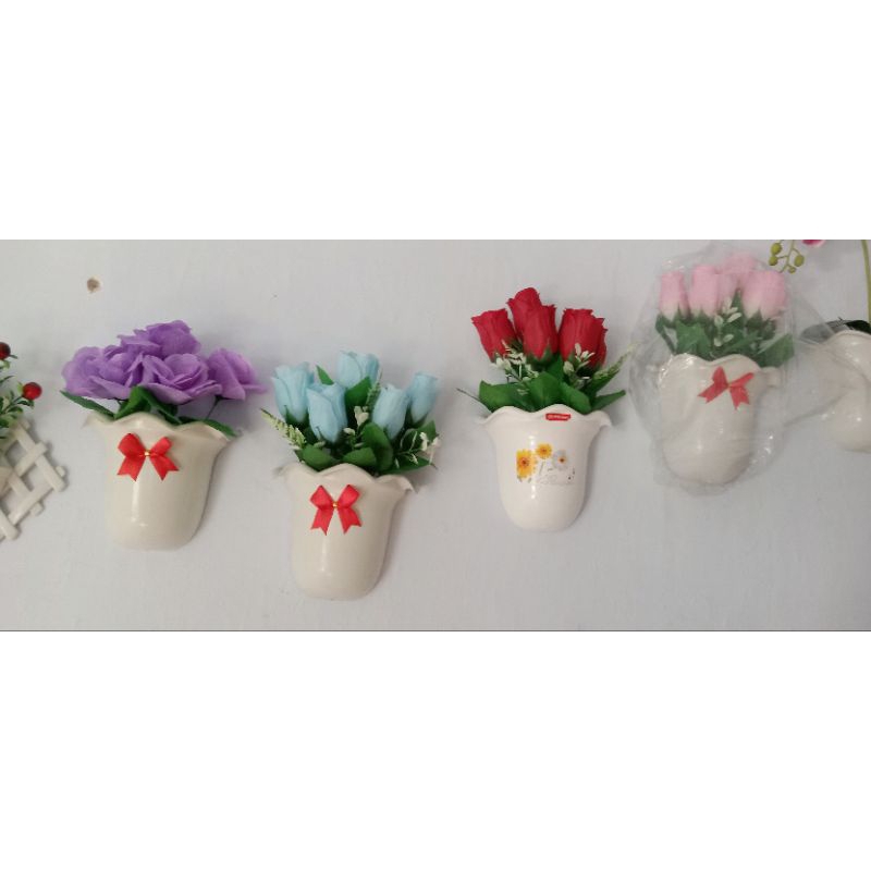 Jual Bunga mawar pot tempel dinding | Shopee Indonesia
