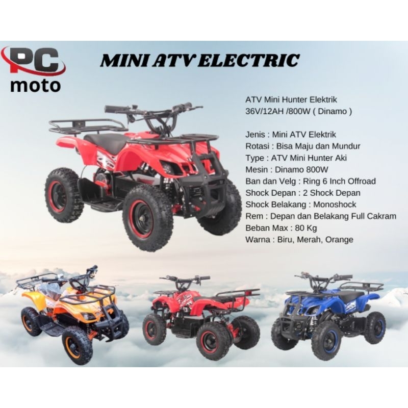 Jual ATV Mini Hunter Elektrik / Mini ATV Listrik | Shopee Indonesia