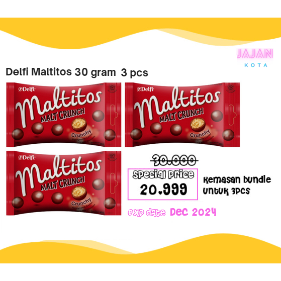 Jual Delfi Maltitos 30 gram isi 3 pcs | Shopee Indonesia