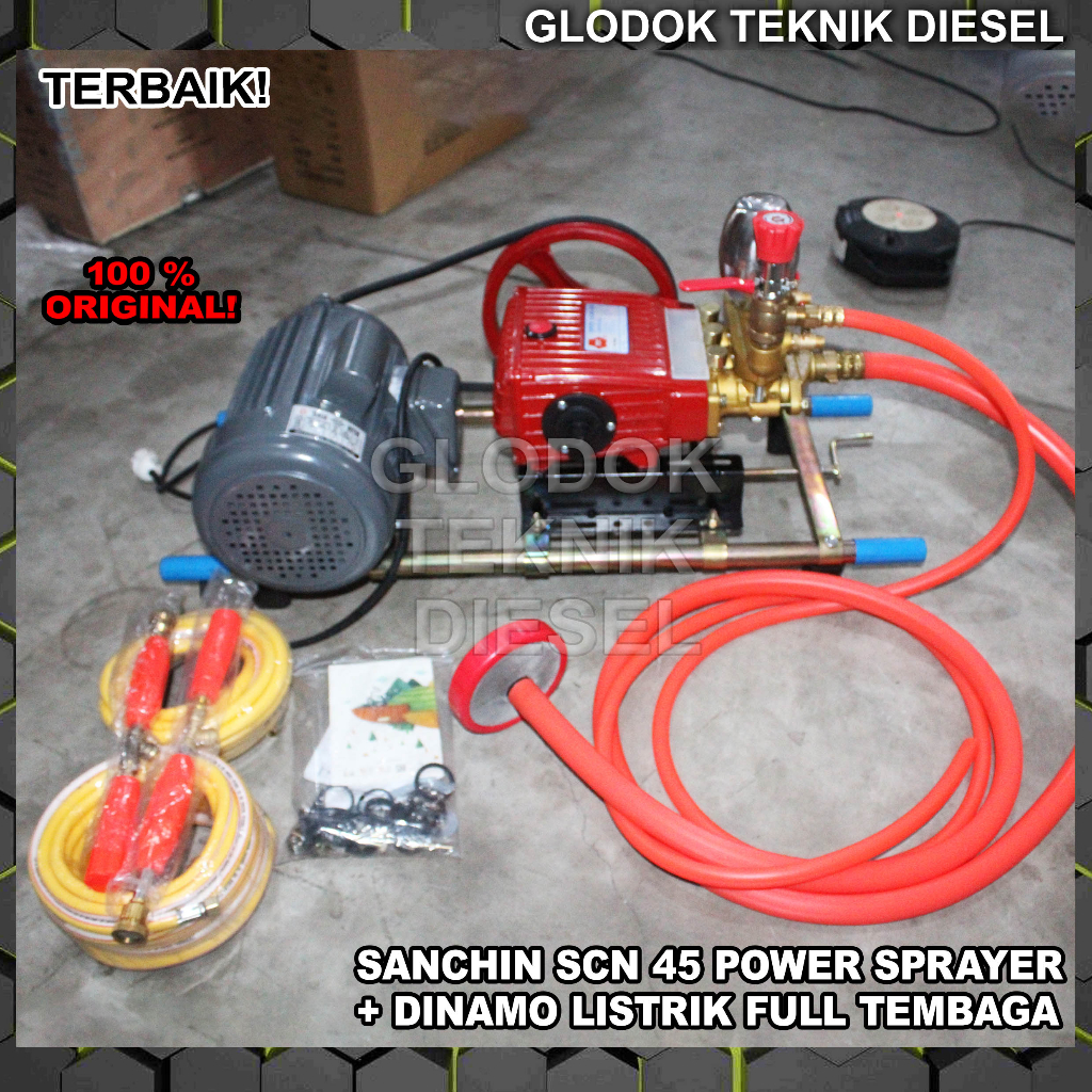Jual Sanchin Mesin Power Sprayer SCN 45 + Dinamo Listrik Full Tembaga 3 & 1 Phase Paket Lengkap ...