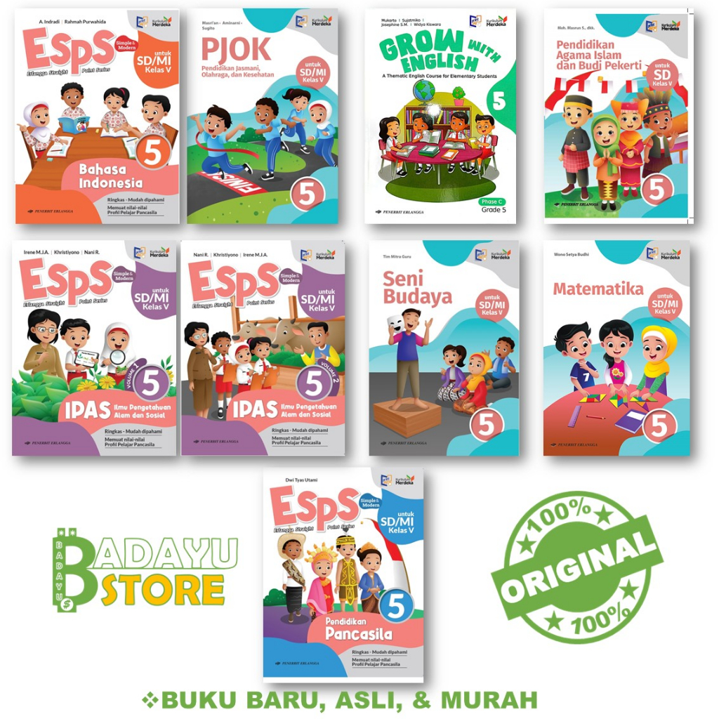 Jual BUKU SD MI KELAS 5 KURIKULUM MERDEKA ORIGINAL ERLANGGA | Shopee Indonesia