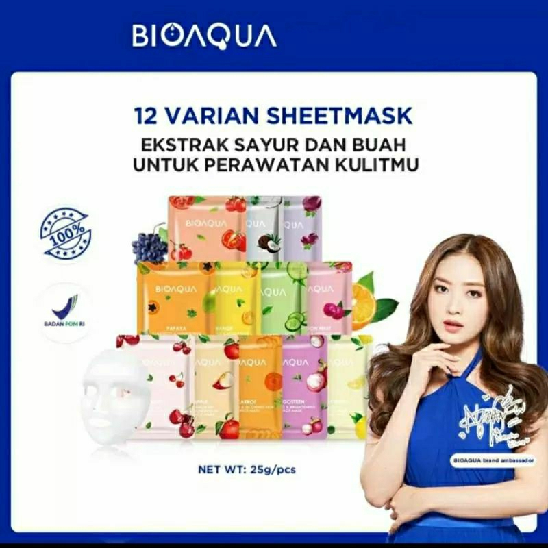 Jual BIOAQUA Sheet Mask Fruit &Vegie 25gr | Masker Wajah Bio Aqua ...