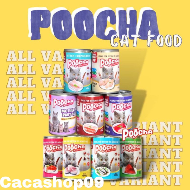 Jual POOCHA 400GRAM MAKANAN KUCING BASAH POOCHA KALENG 400GR 400 GR ...