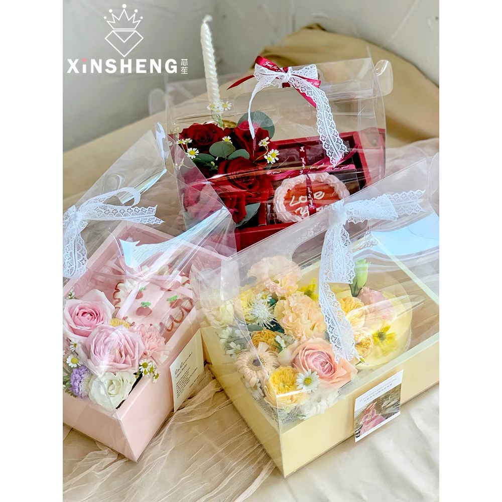 Jual SUPPLYFLORIST - TRANSPARANT PORTABLE FLOWER BOX | KOTAK BUNGA KUE ...