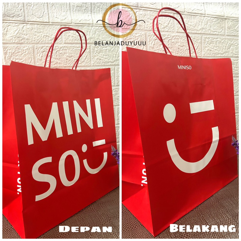 Jual Paper Bag MINISO Merah Original Store New | Shopee Indonesia