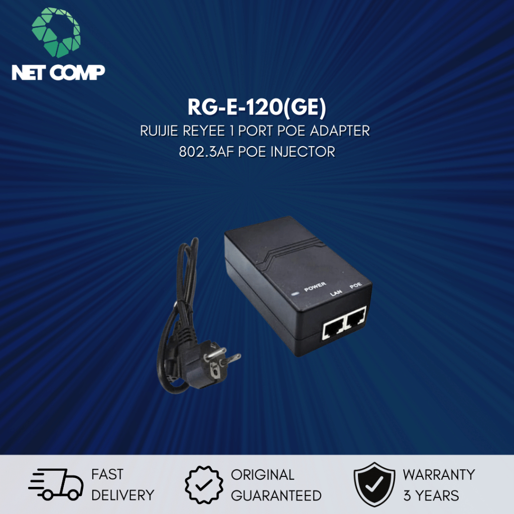 Jual RG-E-120(GE) RUIJIE REYEE 802.3AF STANDARD POE ADAPTER POE INJECTOR | Shopee Indonesia