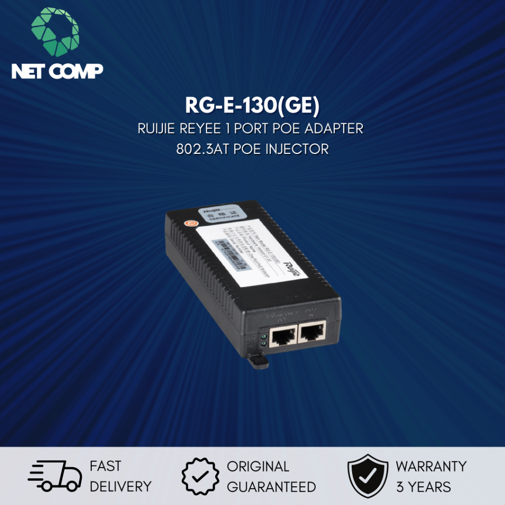 Jual RG-E-130(GE) RUIJIE REYEE 802.3AT STANDARD POE ADAPTER POE ...