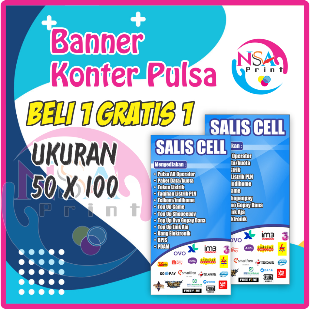 Jual Cetak Banner / Spanduk Konter pulsa, Jual pulsa, Internet, Top Up ...