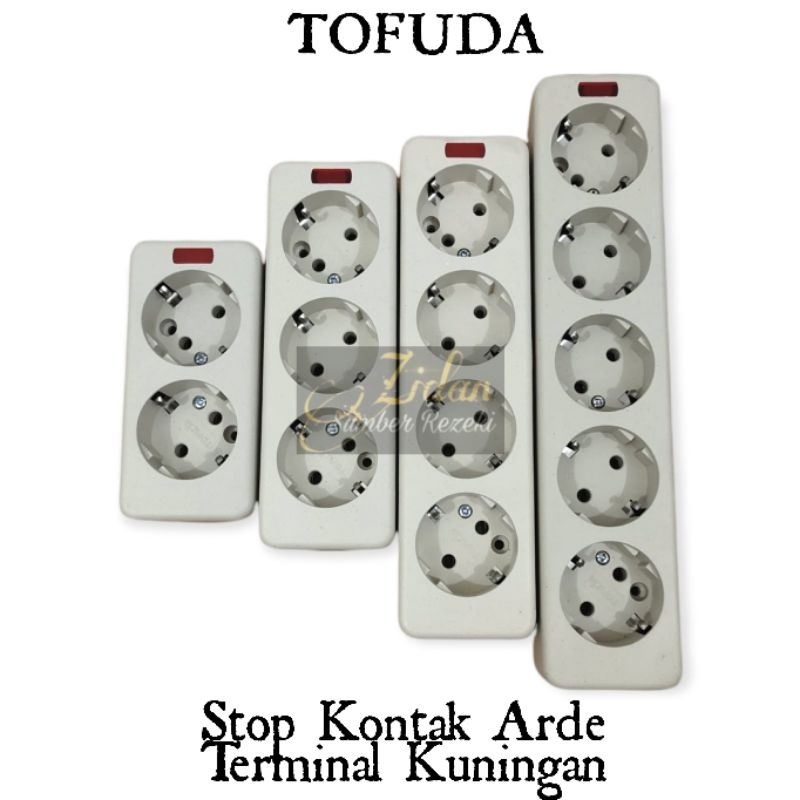 Jual Stop Kontak Arde 1 2 3 4 5 6 Lubang Terminal Kuningan Lampu Tofuda | Shopee Indonesia