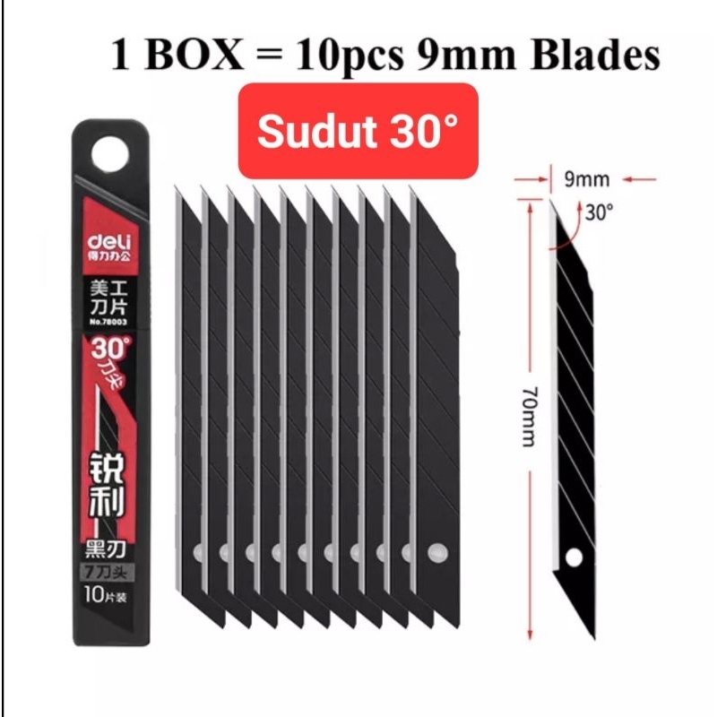 Jual Deli isi cutter refill black blade SK5 | Shopee Indonesia