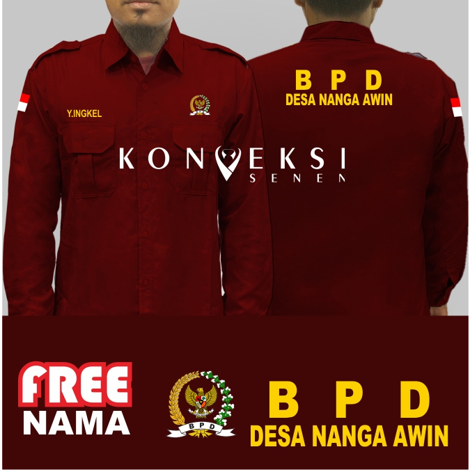 Jual big size Kemeja BPD baju BPD seragam BPD Pdh BPD kemeja kerja BPD ...