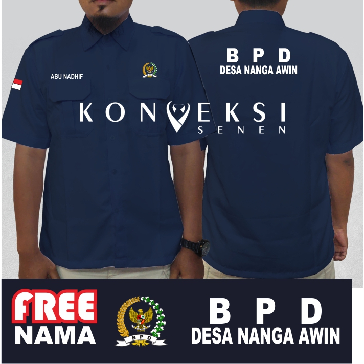Jual big size Kemeja BPD baju BPD seragam BPD Pdh lengan pendek BPD ...