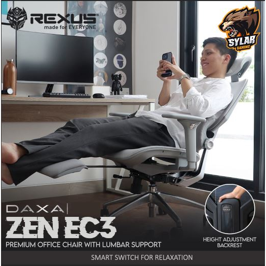 Jual Rexus Daxa Zen EC3 / EC-3 Premium Office Chair With Lumbar Support | Shopee Indonesia