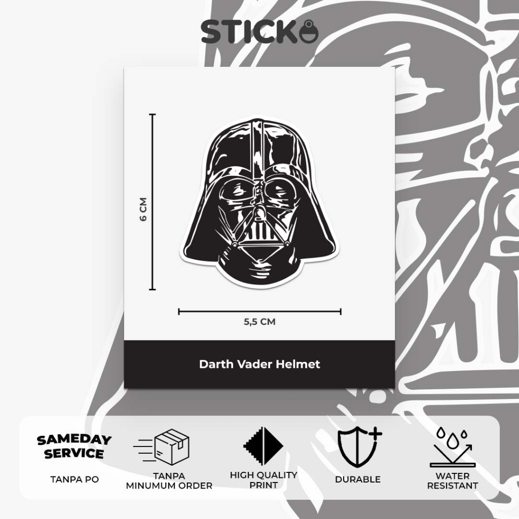 Jual Darth Vader Helmet Sticker Decal Vinyl Print Stiker Star Wars ...