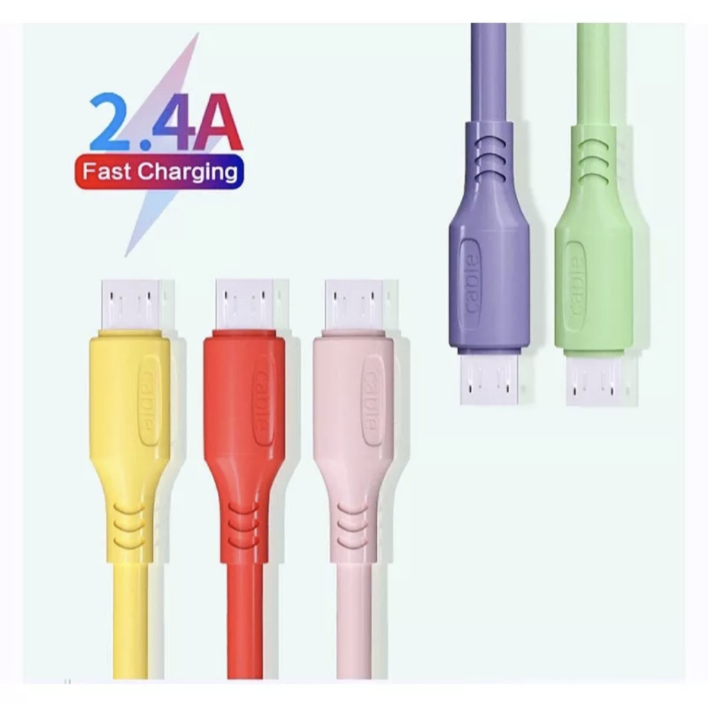 Jual Kabel Casan/Data Macaron - Micro USB/Type C Fast Charging 2.4A ...