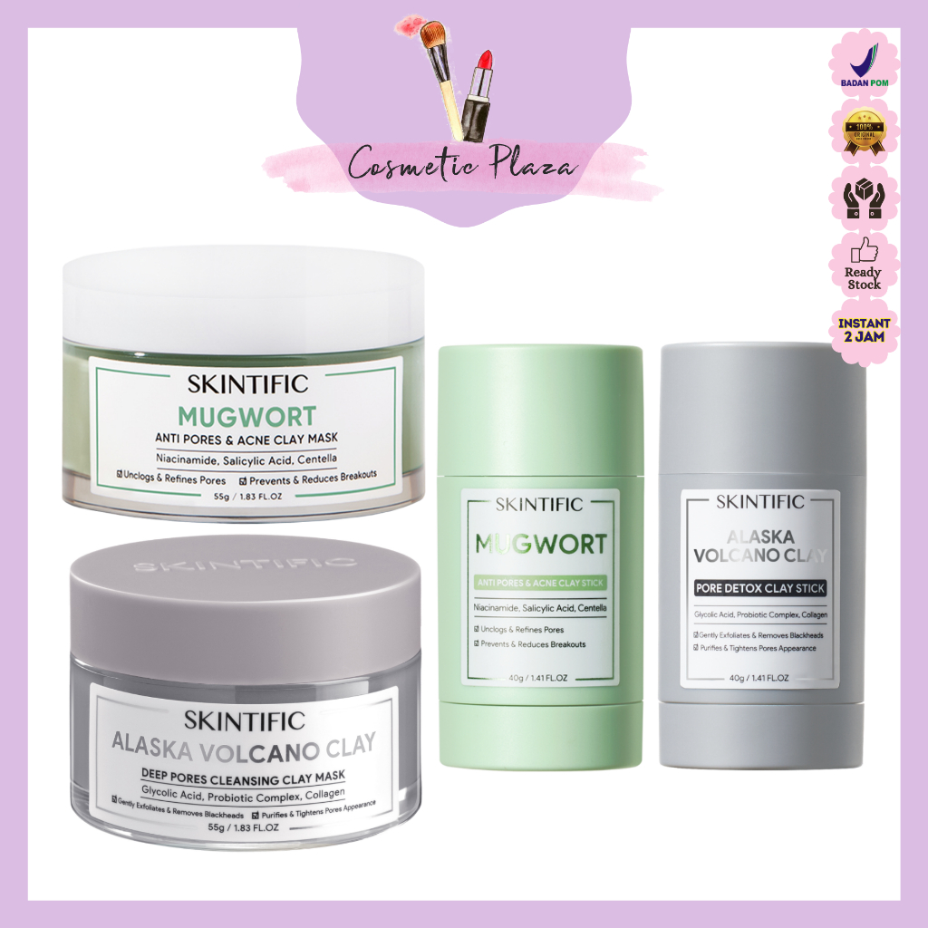 Jual SKINTIFIC Masker Series Mugwort Acne Clay Alaska Volcano Clay Mud ...