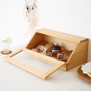 Jual Natural Bread Box/Kotak Roti Organizer kayu (401731)(402720 ...