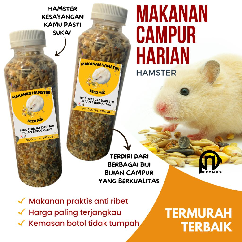 Jual Makanan pakan hamster racik racikan food biji bijian kemasan botol ...