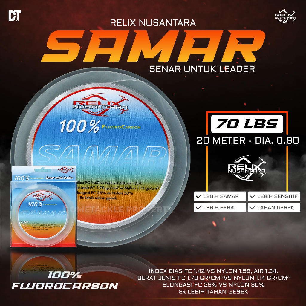 Jual Best Seller | Senar Leader Samar Relix Nusantara Fluorocarbon 100% | 6 8 10 12 15 18 20 25 ...