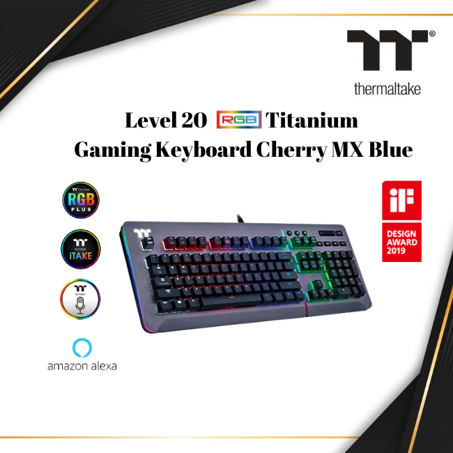 Jual Thermaltake Level 20 RGB Titanium Gaming Keyboard Cherry MX Blue ...