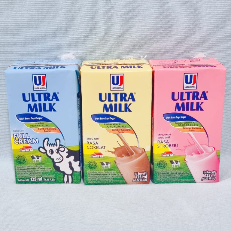 Jual Ultra Milk UHT Rasa Full Cream / Cokelat / Stroberi (2 Pcs ...