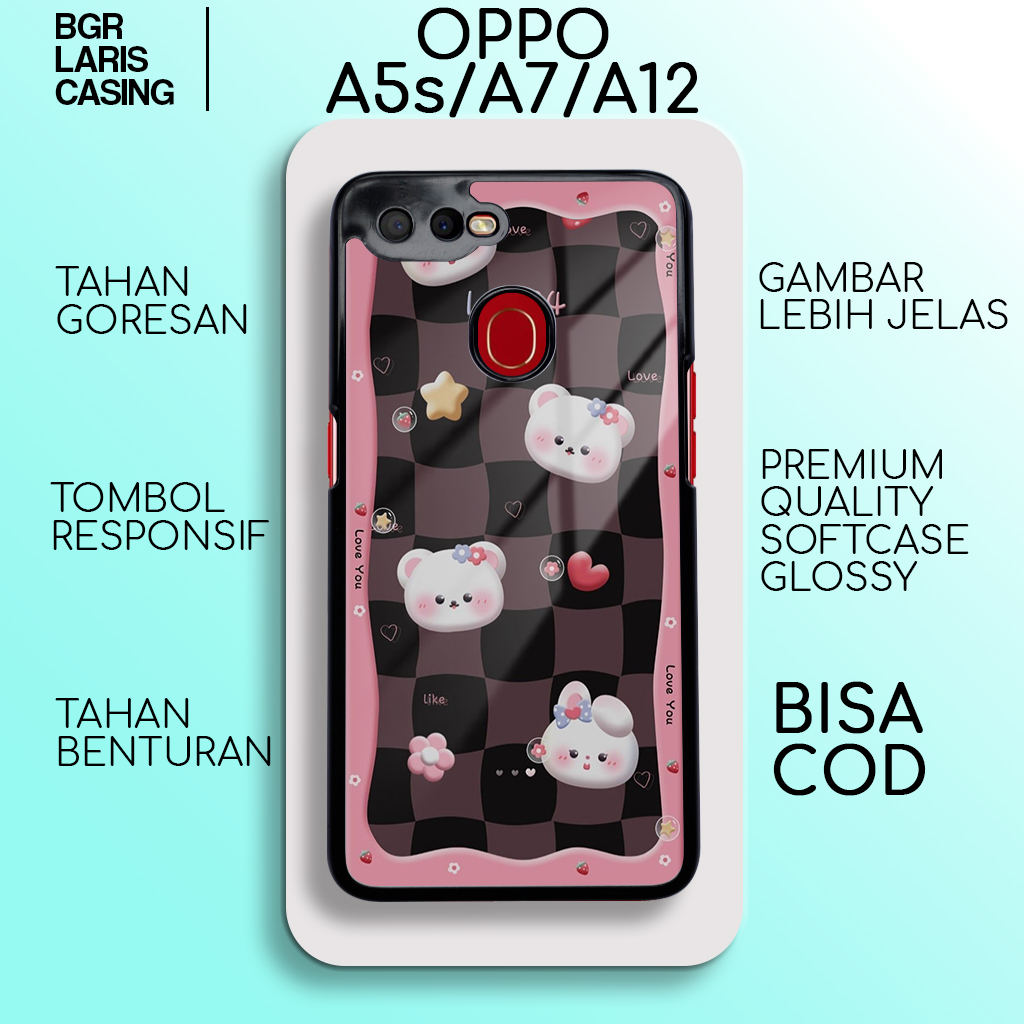 Jual Case Oppo A5S A7 A12 Cute 08 Terbaru Hardcase Softcase Glossy ...