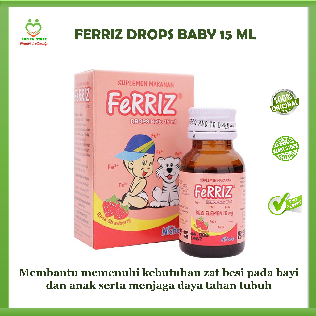 Jual FERRIZ DROPS ZAT BESI 15 ML Vitamin Penambah Darah/Zat Besi Bayi ...