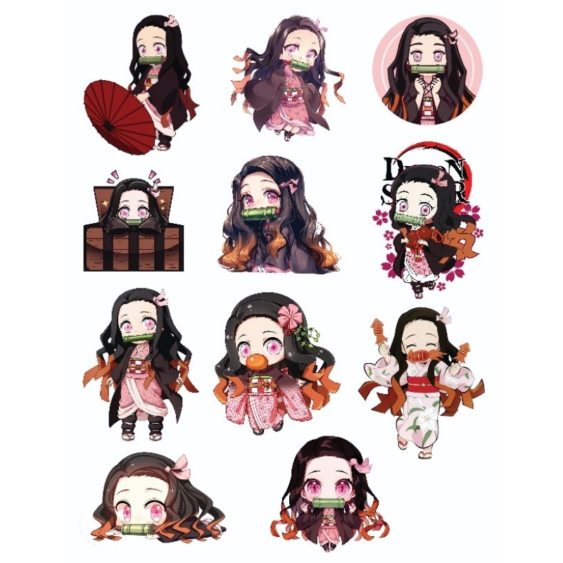 Jual Sticker Tumblr Sheet Pack Anime Demon Slayer | Sticker Chibi ...