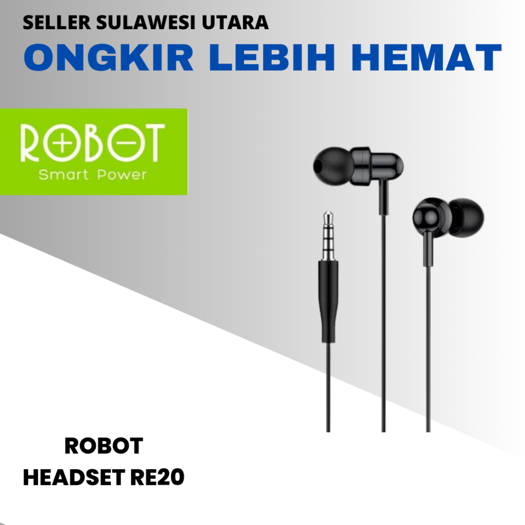 Jual HEADSET ROBOT RE20 EARPHONE DEEP BASS JACK 3.5 MM | Shopee Indonesia