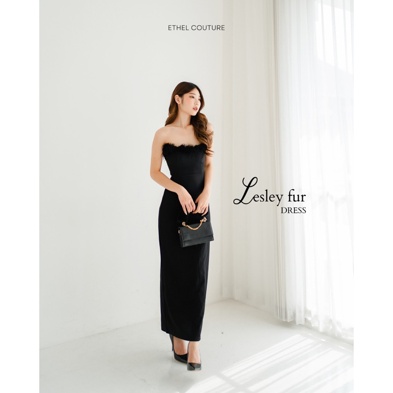Jual [𝗥𝗘𝗔𝗗𝗬] ETHEL COUTURE - Lesley Fur Tube Dress / Terusan Wanita Maxi Bulu Pesta Kondangan ...