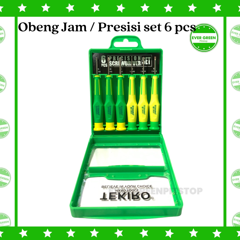 Jual TEKIRO Obeng Presisi Set 6 pcs Obeng Jam / Obeng Mini Kacamata Laptop Handphone 6pcs Bolak ...
