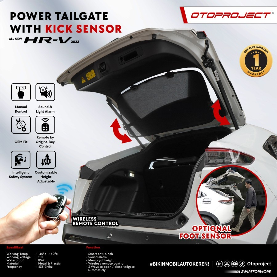 Jual Power Back Door + Kick Sensor Otomatis All New HRV 2022 2023 2024 ...