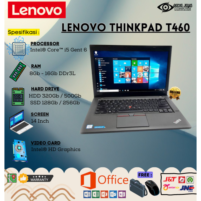 Jual Laptop Lenovo Thinkpad T460 Core i5 / i7 Gen 6 Ram 16GB SSD 256GB ...