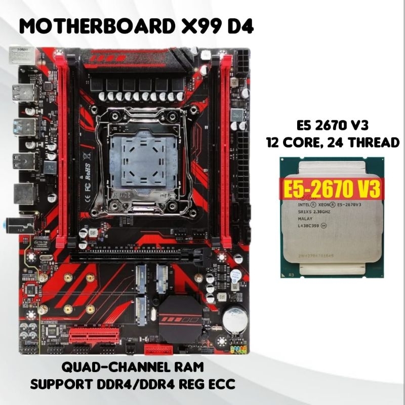 Jual Bundle Motherboard X99 + Xeon E5 V3/V4 (setara Ryzen 5 3600/i7 ...