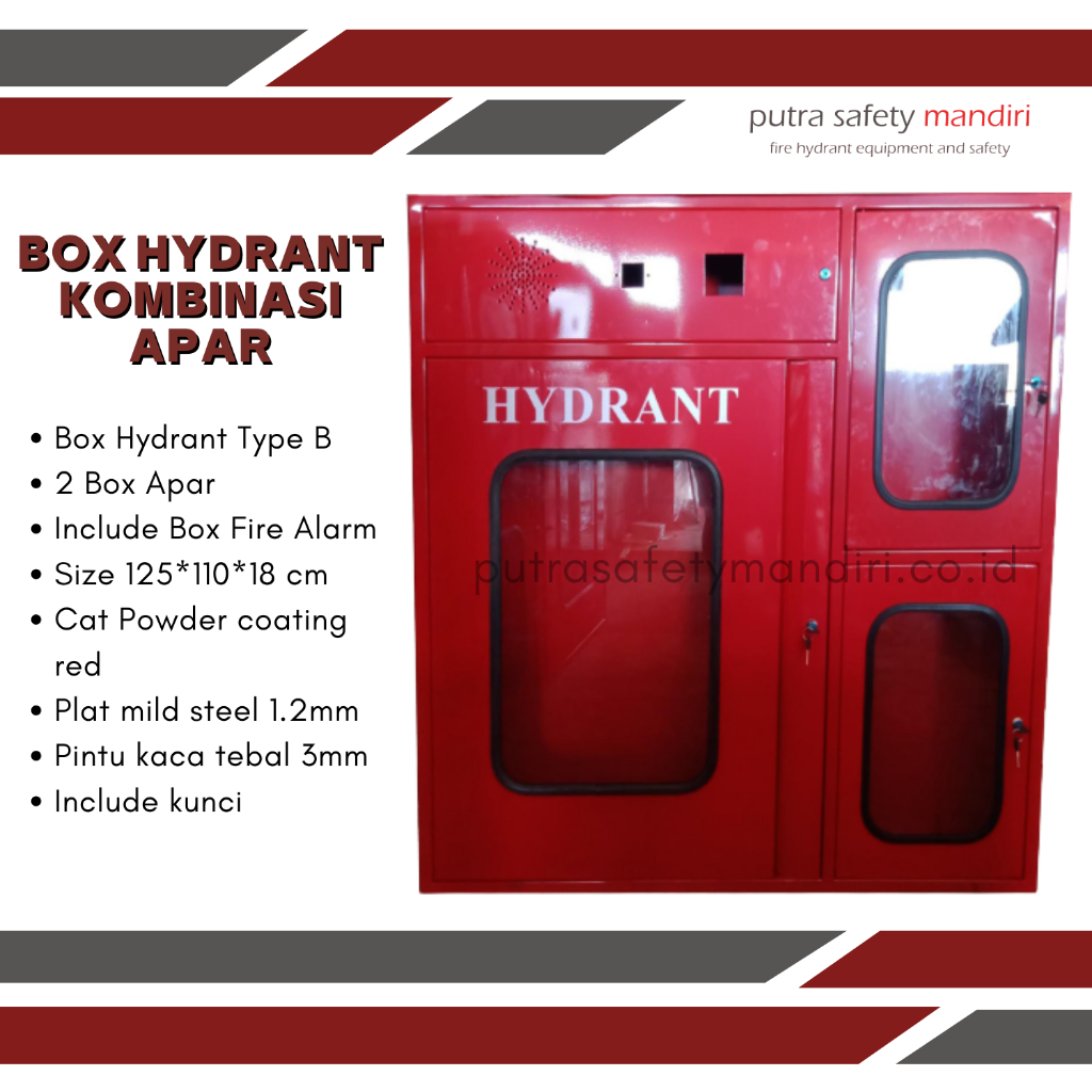 Jual BOX HYDRANT KOMBINASI KOTAK APAR FULLSET FIRE EXTINGUISHER PEMADAM ...
