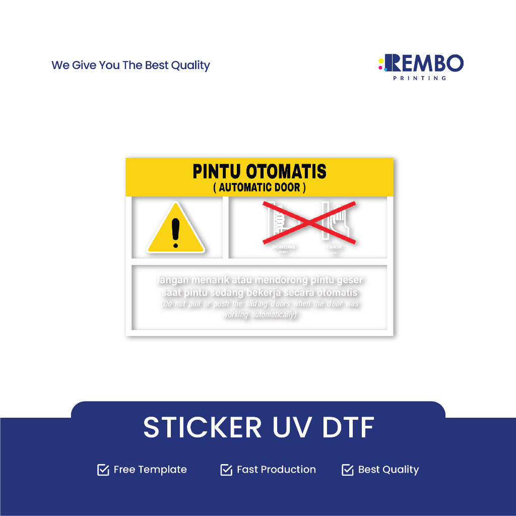Jual Sticker Warning Pintu Otomatis / Sticker Automatic Door / Sticker ...