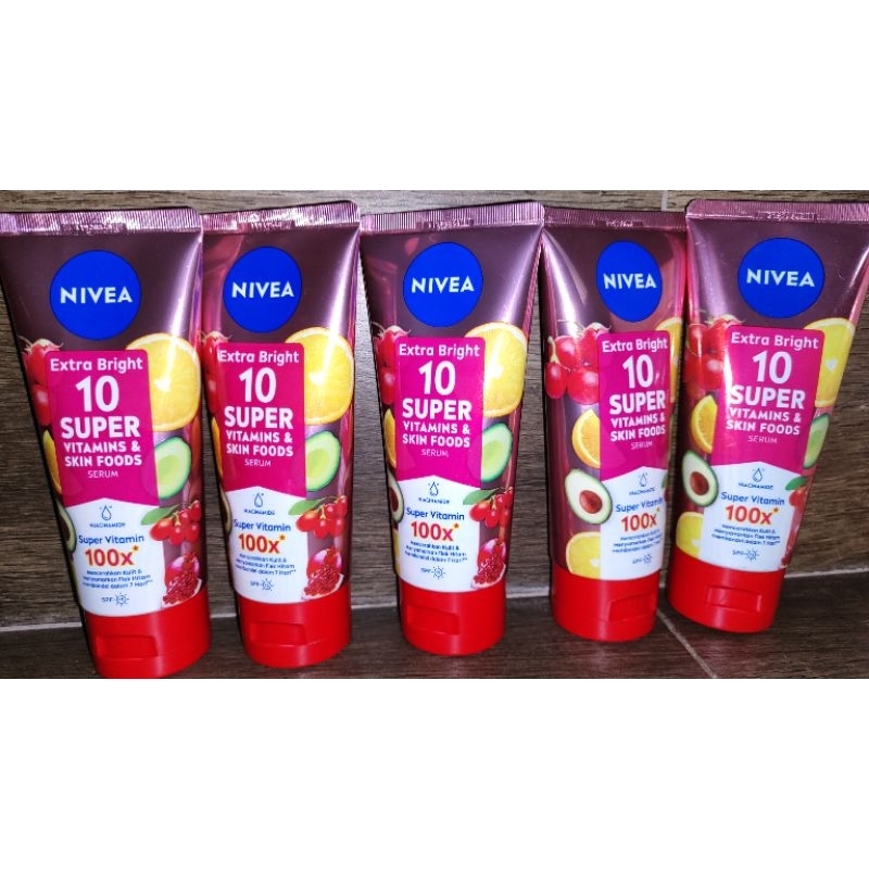Jual Nivea Extra Bright 10 Super Vitamin&Skin Foods 180ml | Shopee ...