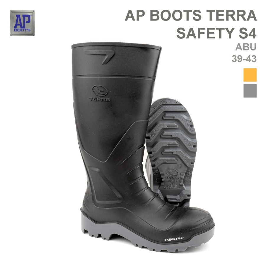 Jual SEPATU AP BOOT SAFETY S4 BLACK / BOOT SAFETY PVC | Shopee Indonesia