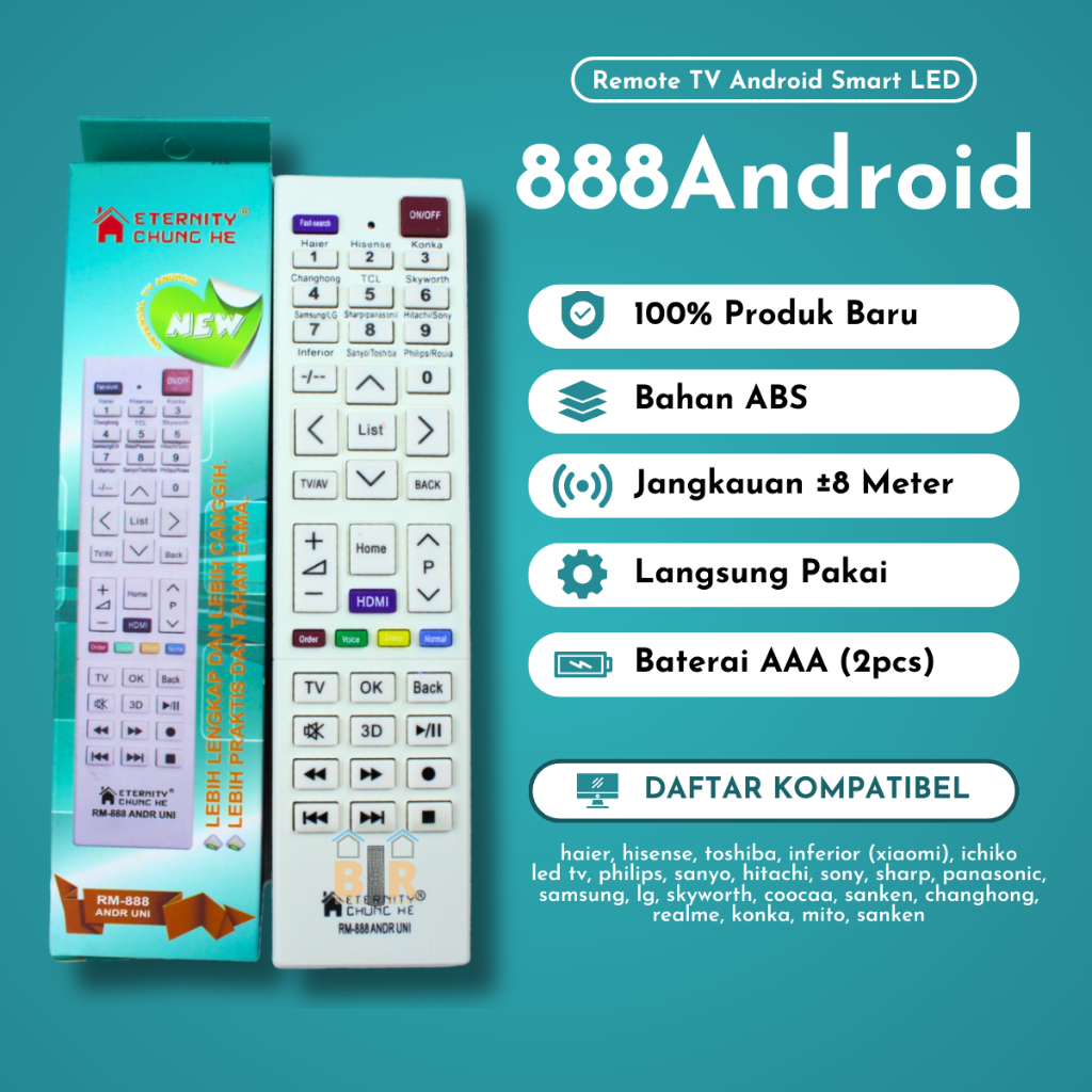 Jual Remot / Remote MULTI UNIVERSAL TV LED SMART ANDROID Chunghe RM ...
