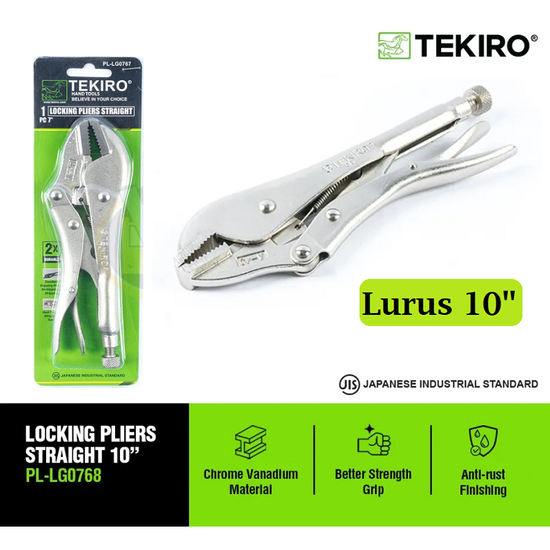 Jual TEKIRO TANG BUAYA LURUS 10 INCH / tang buaya lurus 10" / vice grip ...