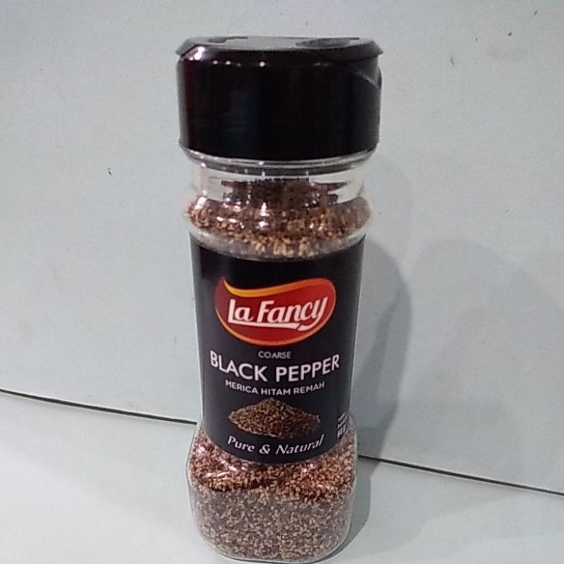 Jual LA FANCY BLACK PEPPER MERICA HITAM REMAH 60 GR (BOTOL) | Shopee ...