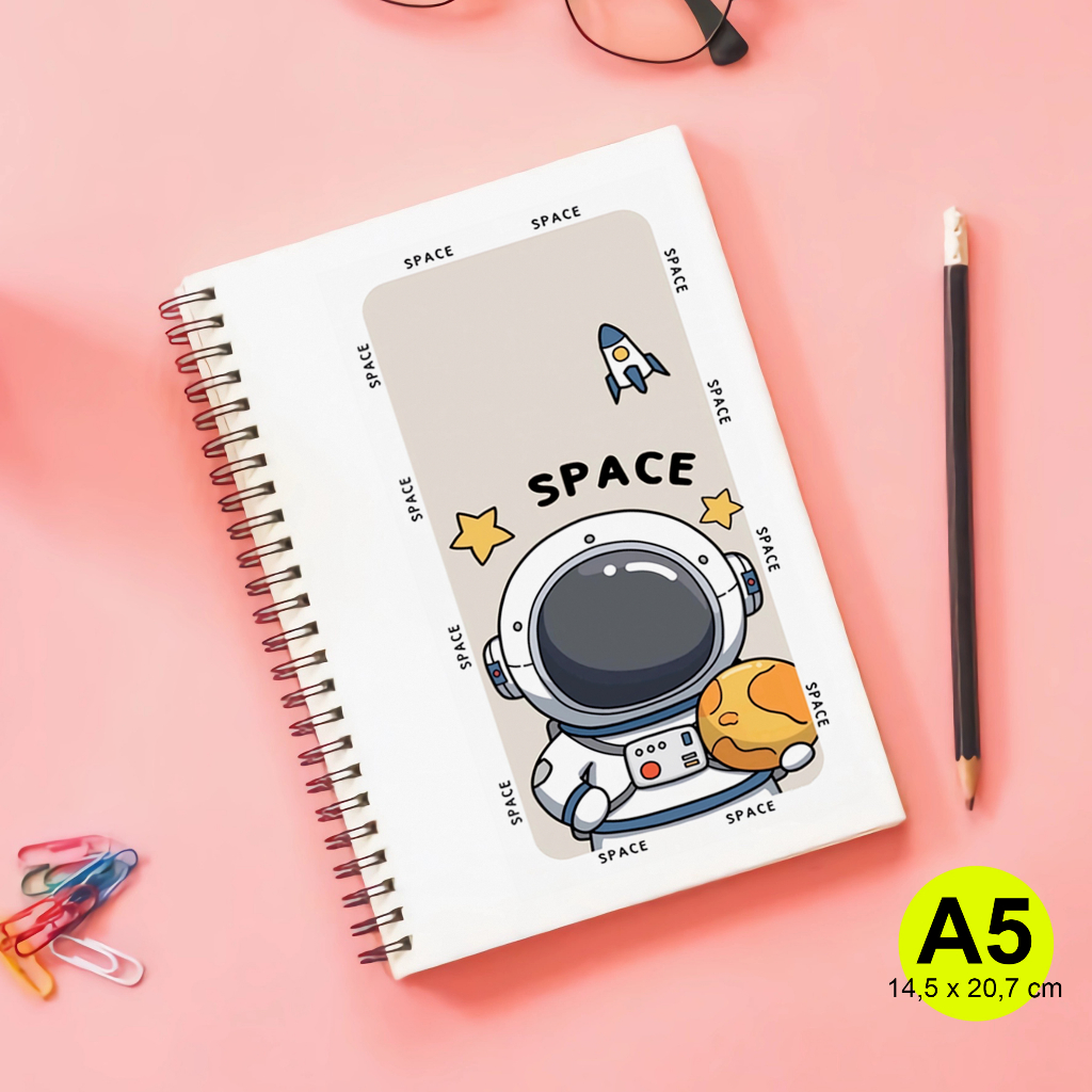 Jual BUKU NOTEBOOK A5 SPIRAL SPACE ASTRONOT SA5009 | Shopee Indonesia