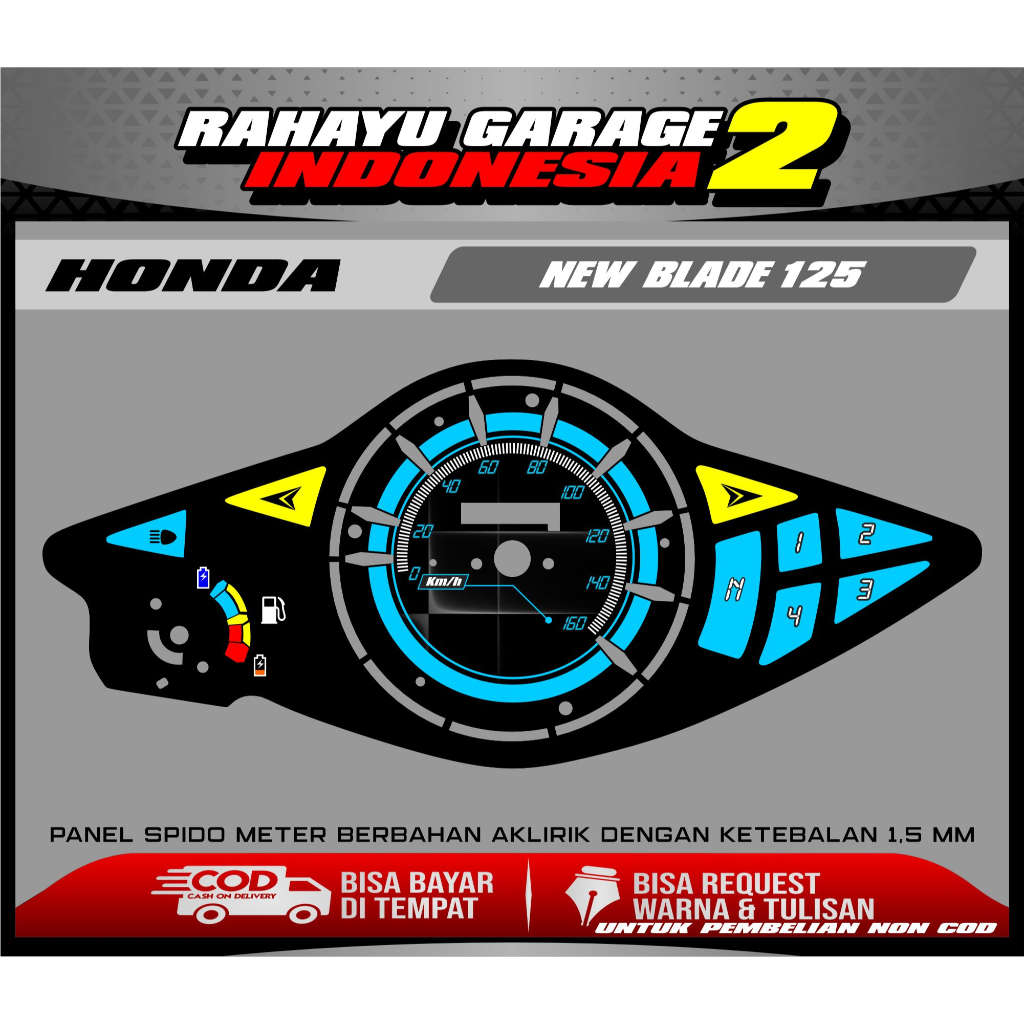Jual papan speedometer custom blade 125 panel spido meter custom balde ...