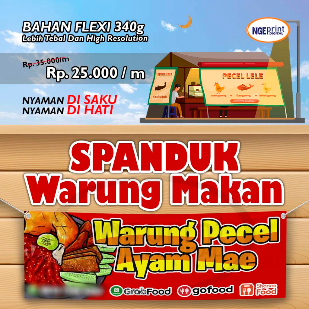 Jual Banner Warung Makan / Banner Kedai / Banner Usaha Makanan Kedai ...